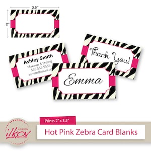 Premium Zebra Print Cards, Printable Business Cards, Printable Lables ...