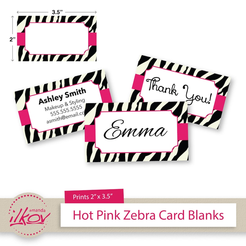 Premium Zebra Print Cards, Printable Business Cards, Printable Lables ...