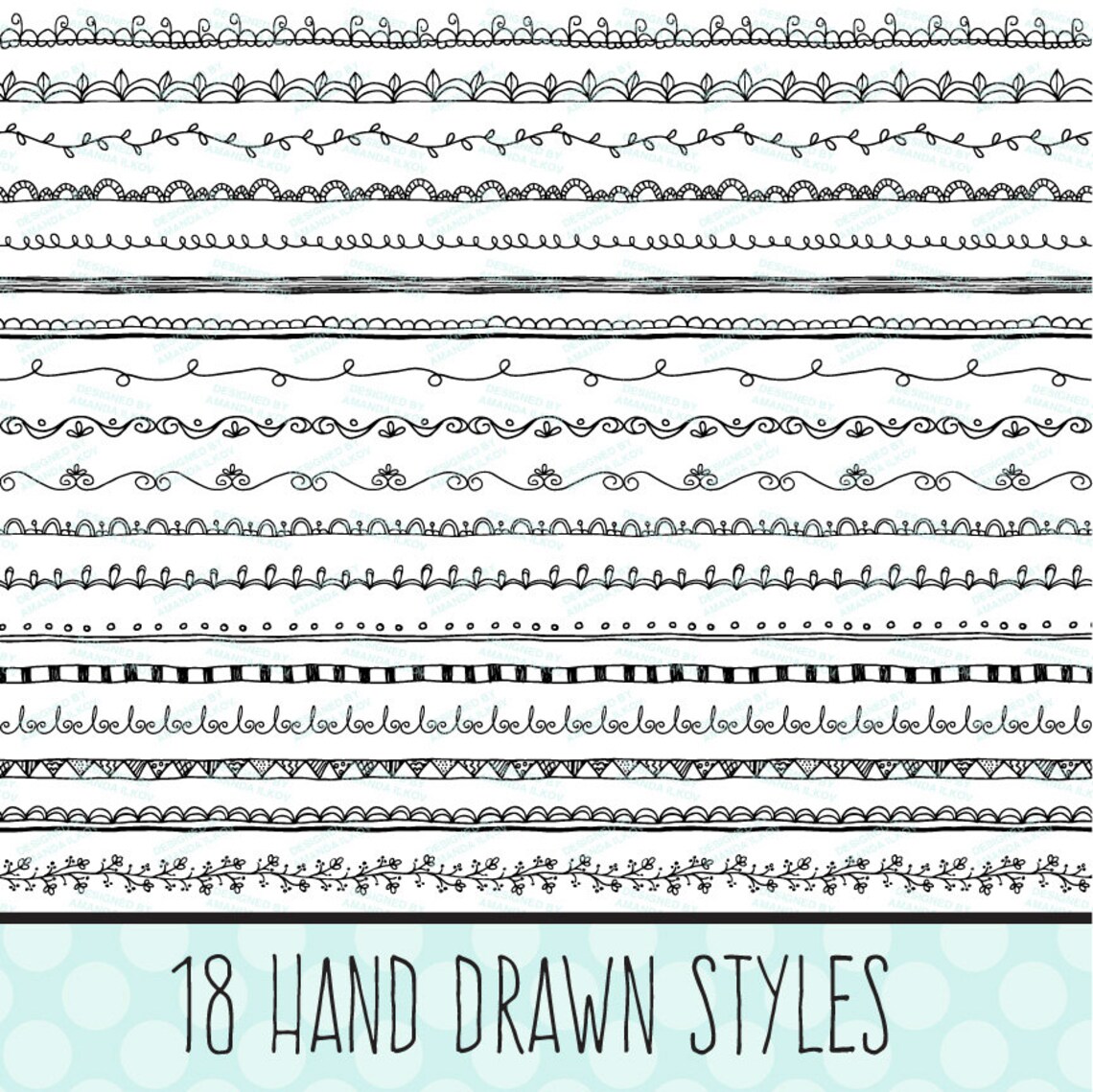 Premium Set of 72 Digital Black Lace Frames, Scrapbook Frames - Black ...