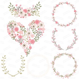 Premium Floral Clip Art & Vectors - Soft Pink Wedding Clip Art, Wedding ...