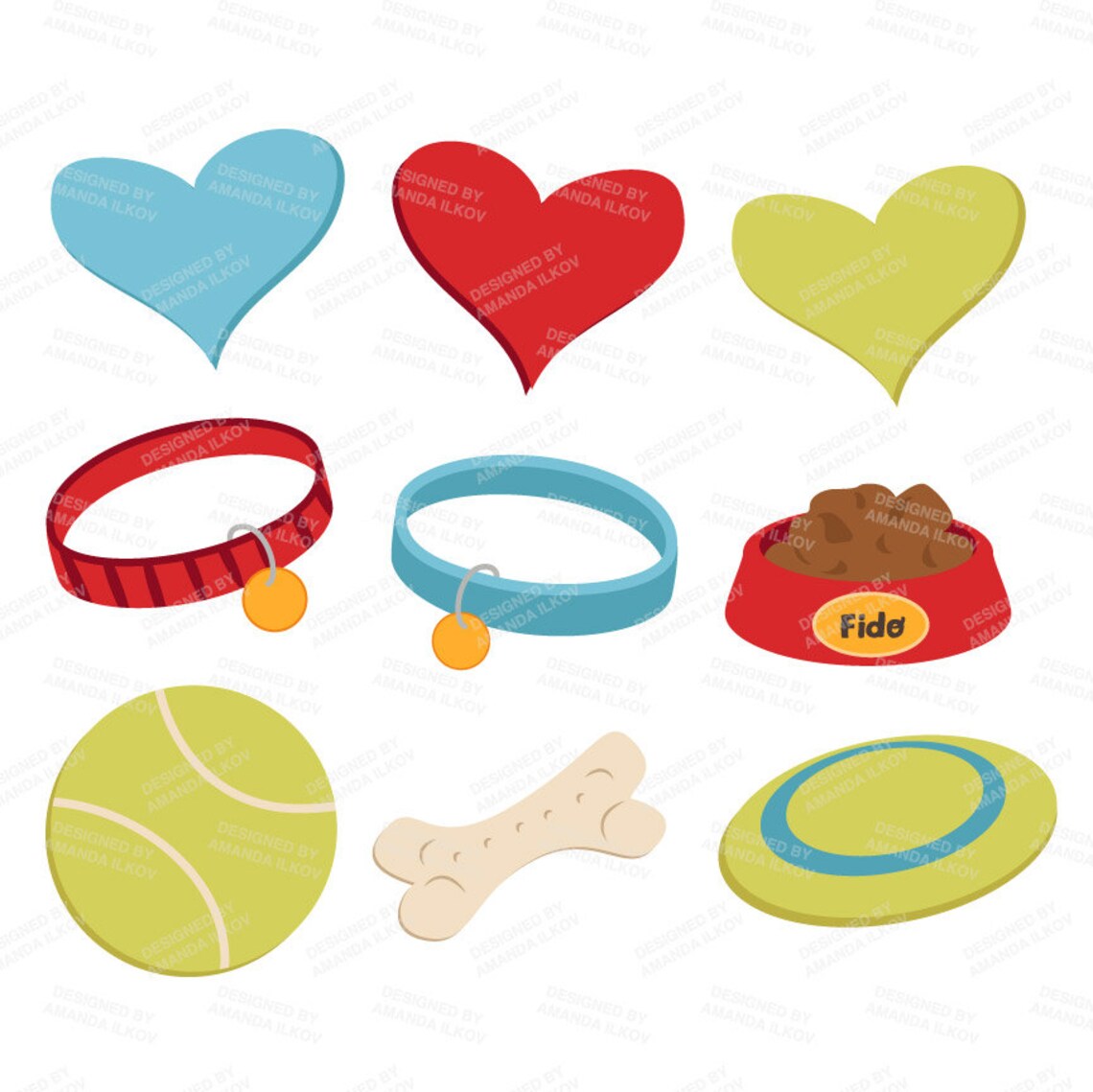 Professional Large Puppy Dog Clipart & Vector Set Dog - Etsy