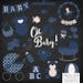 Premium Oh Baby Clipart & Vectors Set in Navy - Navy Blue Baby Clipart ...