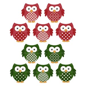 Premium Owl Clipart, Vectors & Digital Papers in Christmas Christmas ...