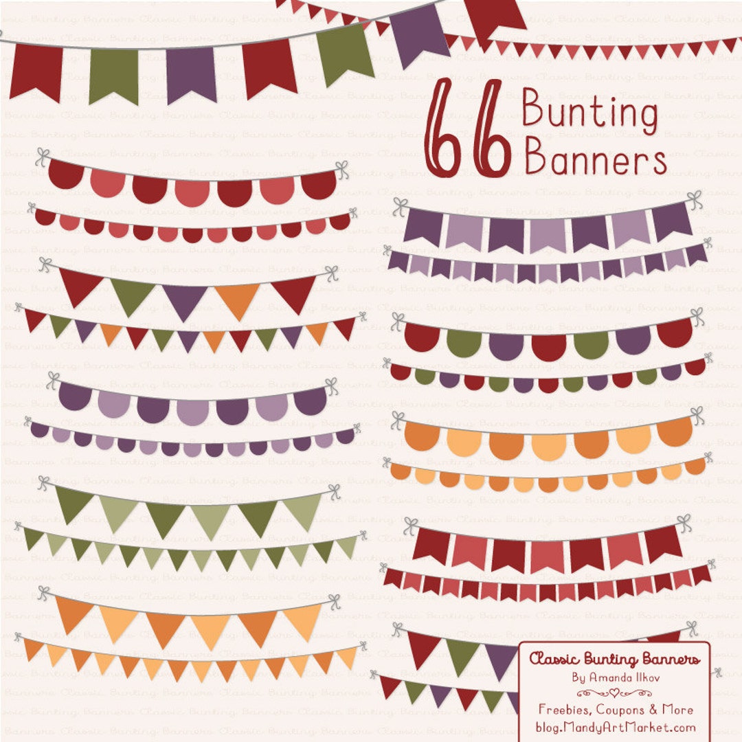 Professional Bunting Banner Clipart & Vectors in Autumn - Bunting ...