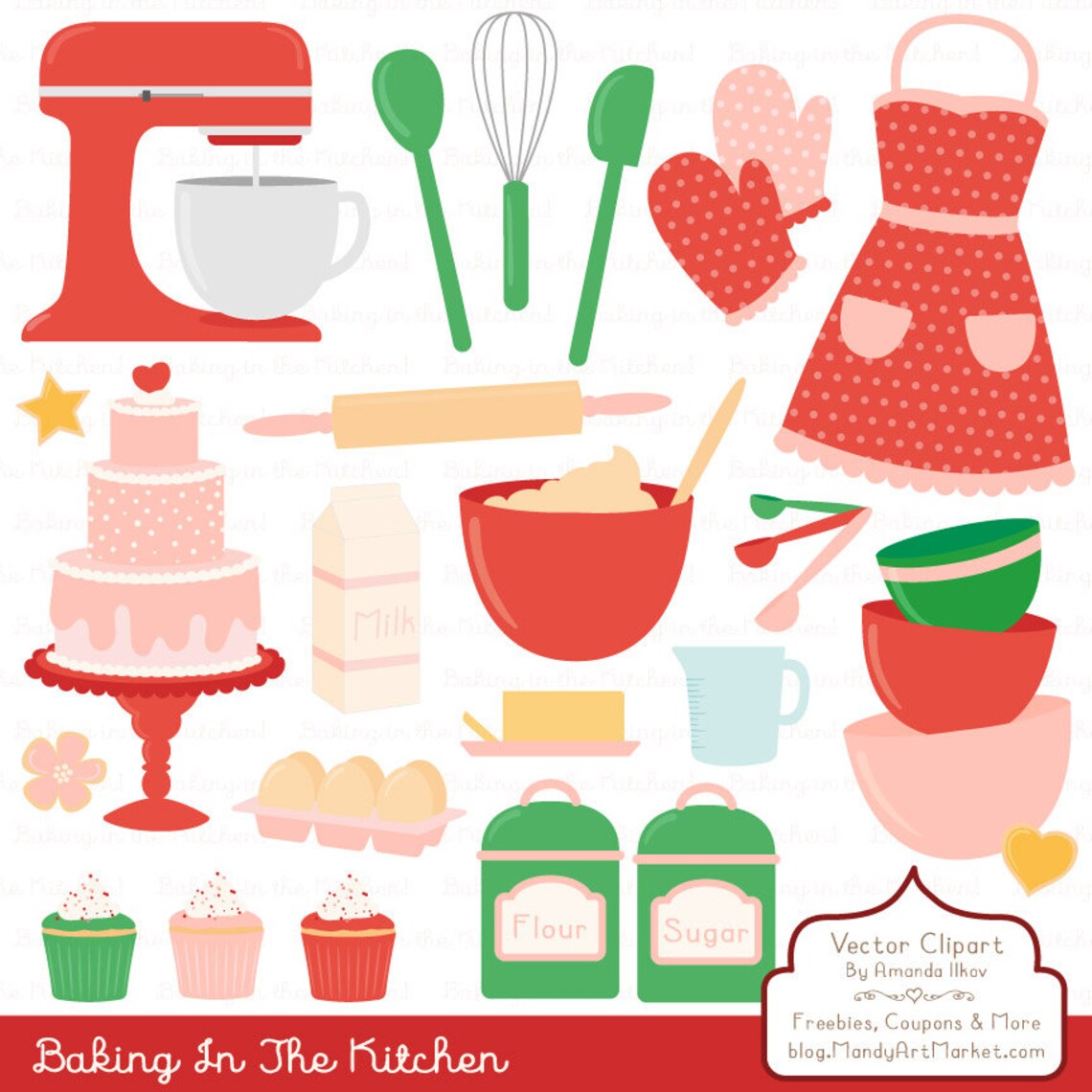 Professional Baking Clipart & Vectors in Cherry Bomb Kitchen - Etsy