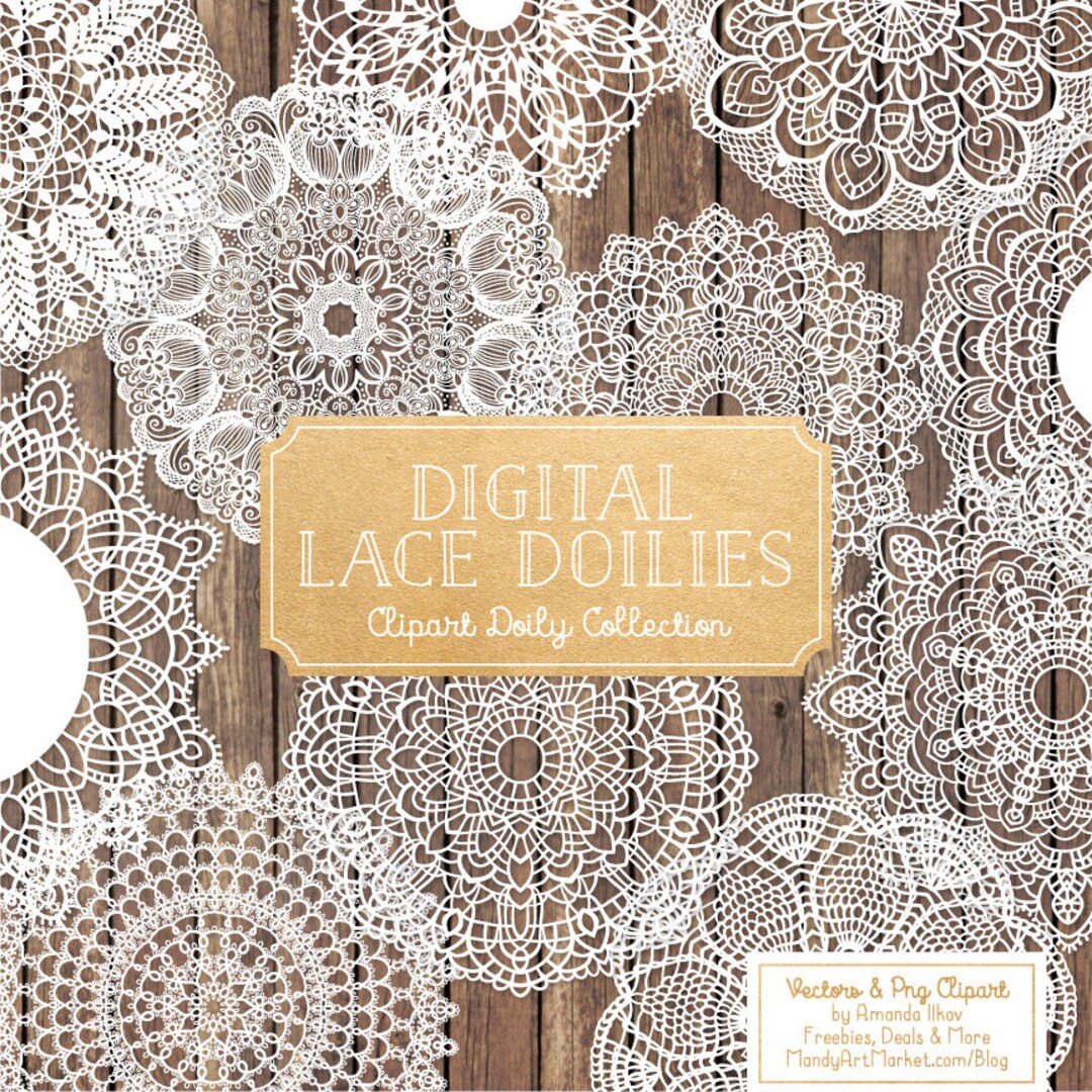 Premium Large White Lace Doily Vectors - Doily Clipart Images, Digital ...