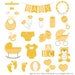 Premium Oh Baby Clipart & Vectors Set in Sunshine - Sunshine Yellow ...