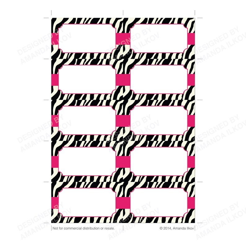Premium Zebra Print Cards, Printable Business Cards, Printable Lables ...