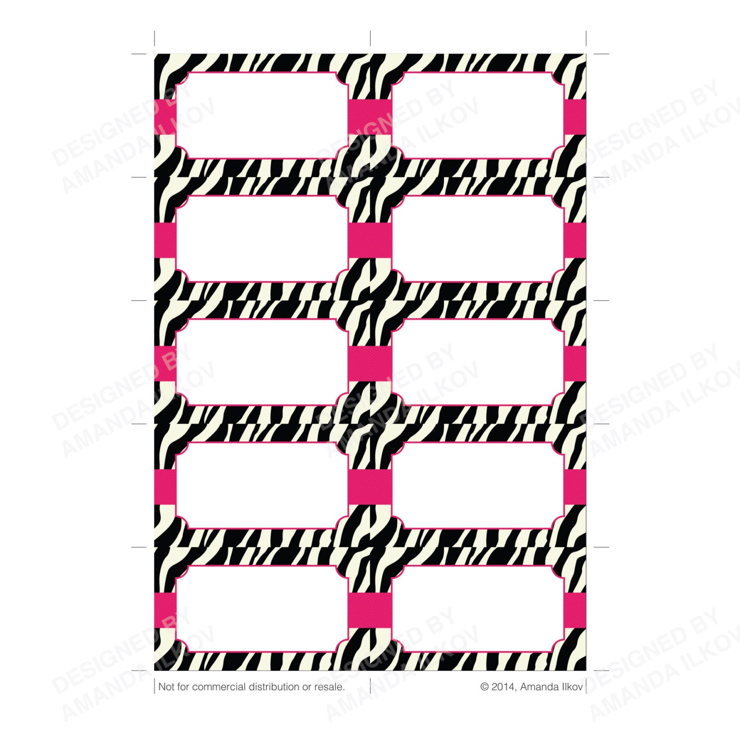 Premium Zebra Print Cards, Printable Business Cards, Printable Lables ...
