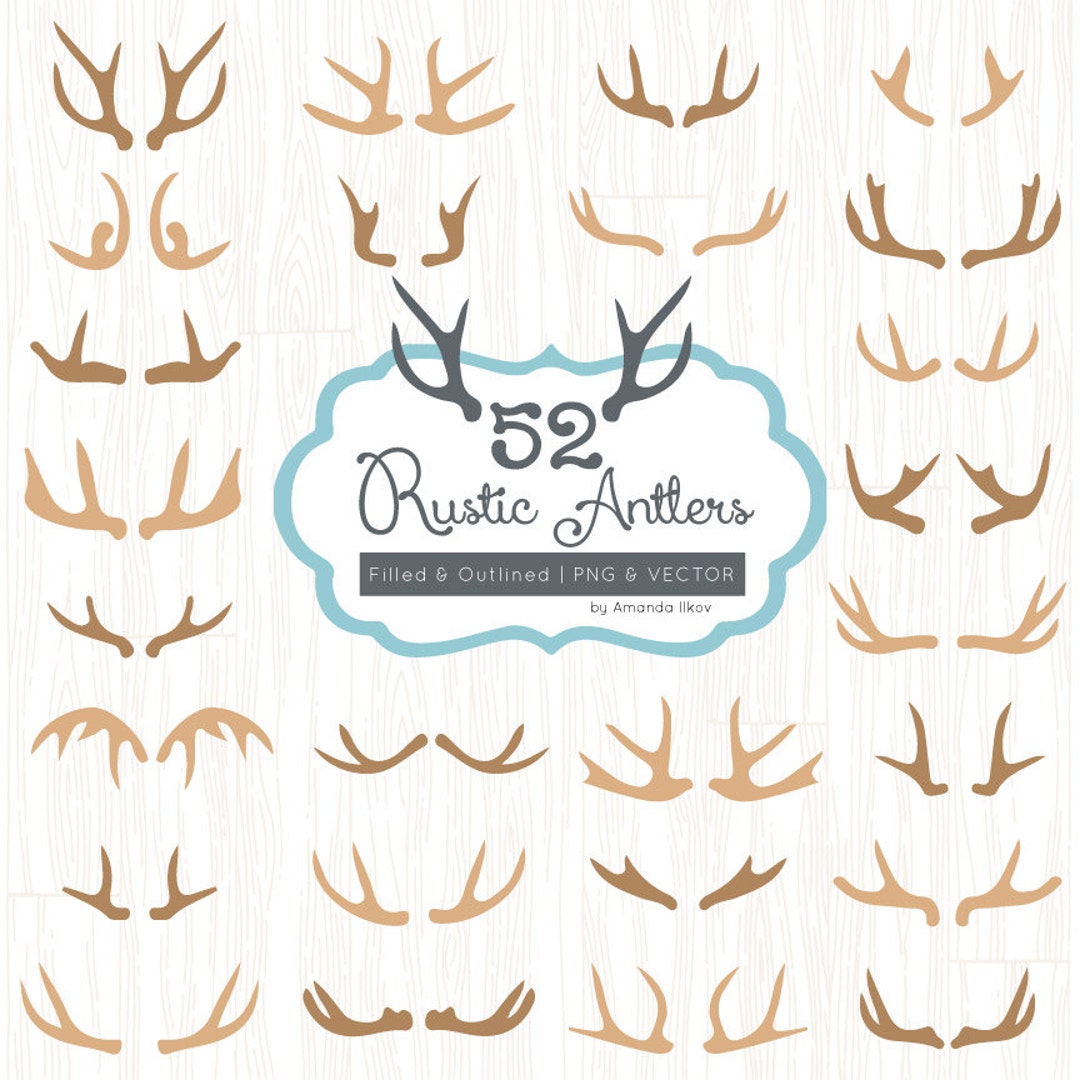 Premium Rustic Antlers Clipart & Vectors for Commercial Design or ...