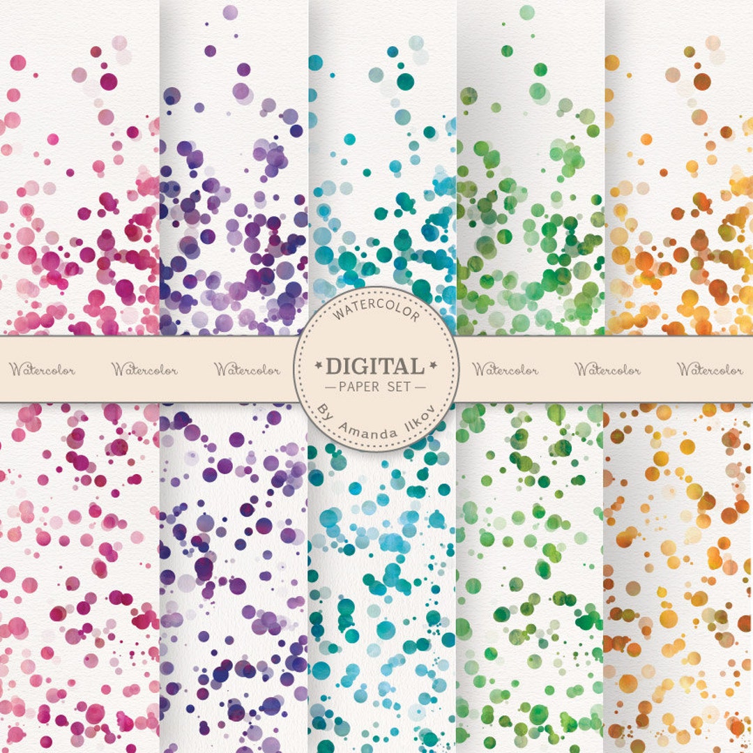 Premium Watercolor Bokeh Confetti Digital Papers Bokeh Digital Papers ...