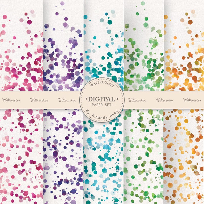 Premium Watercolor Bokeh Confetti Digital Papers Bokeh - Etsy