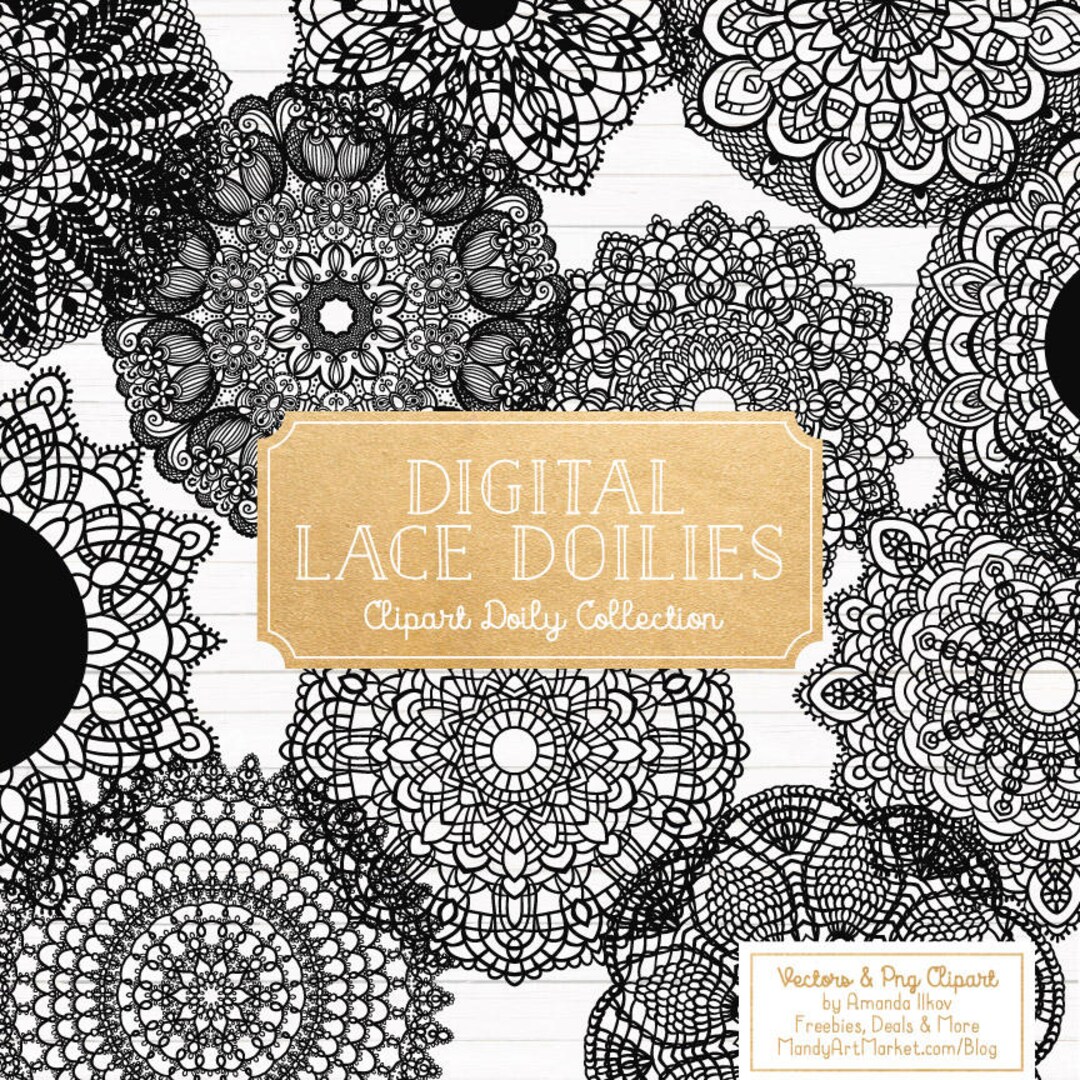 Premium Large Black Lace Doily Vectors - Black Doily Clipart Images ...