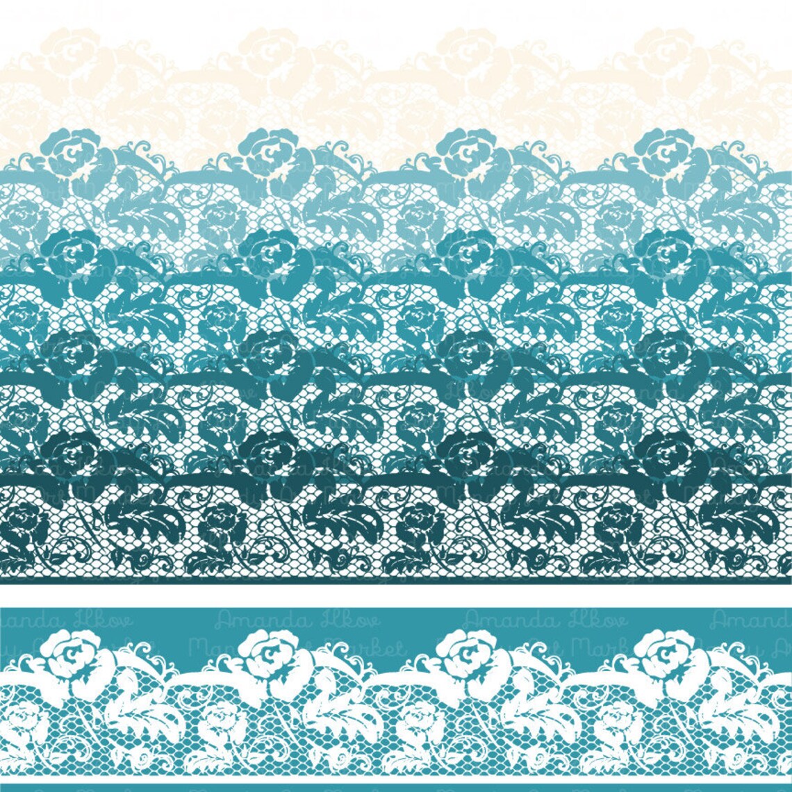 Professional Rose Lace Borders in Vintage Blue Lace Border - Etsy