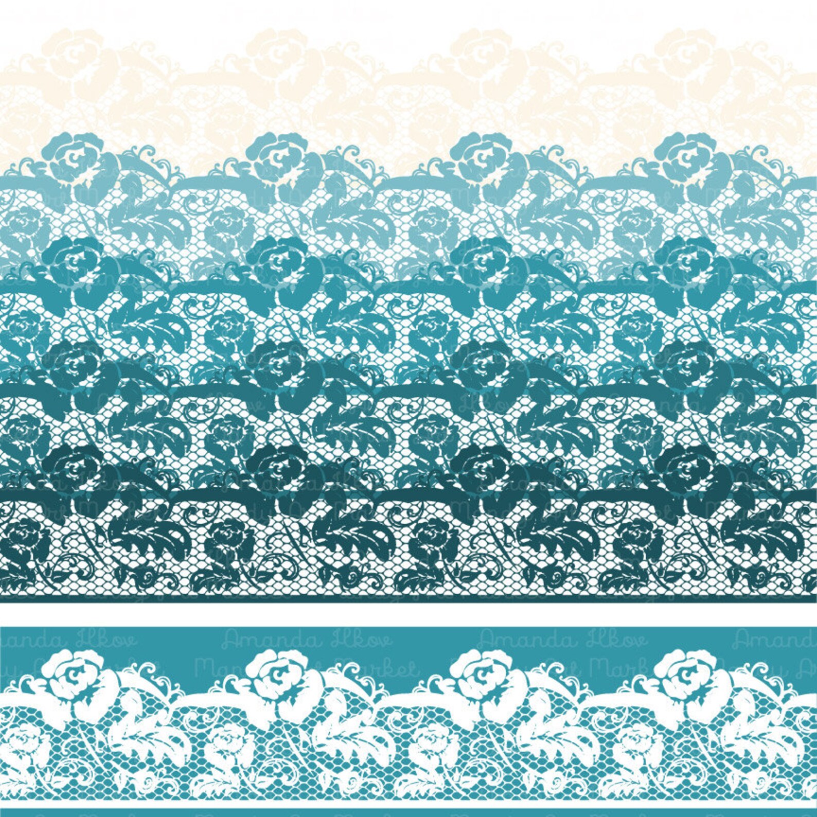 Professional Rose Lace Borders in Vintage Blue Lace Border - Etsy