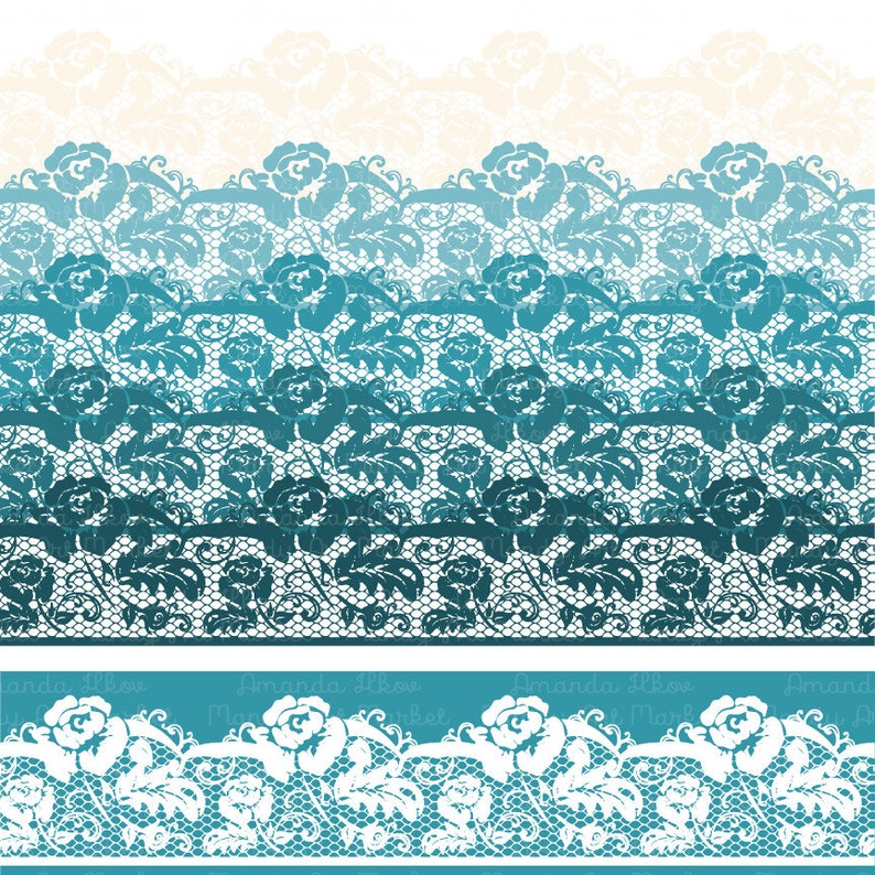 Professional Rose Lace Borders in Vintage Blue Lace Border - Etsy