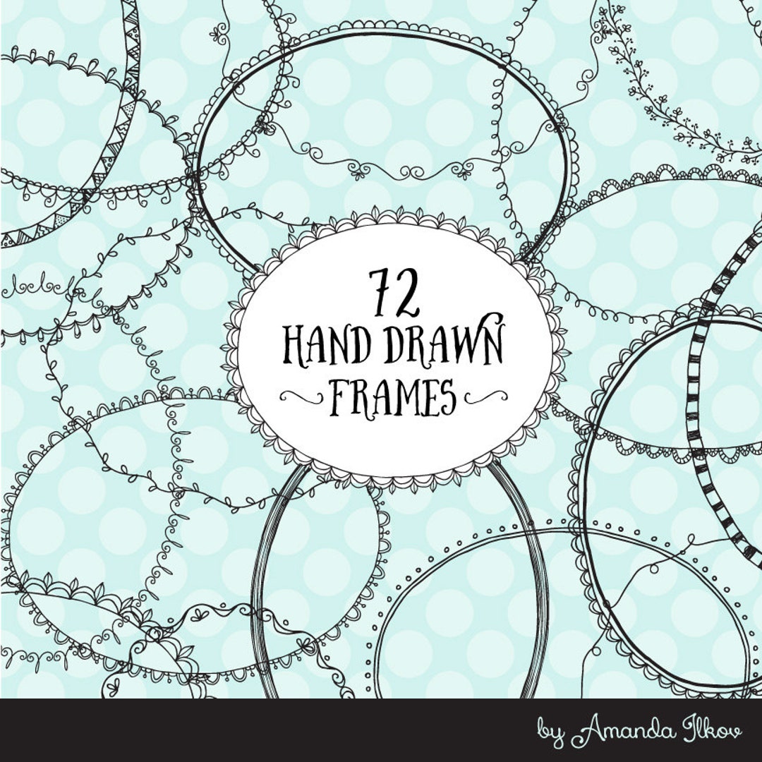 Premium Set of 72 Digital Black Lace Frames, Scrapbook Frames - Black ...