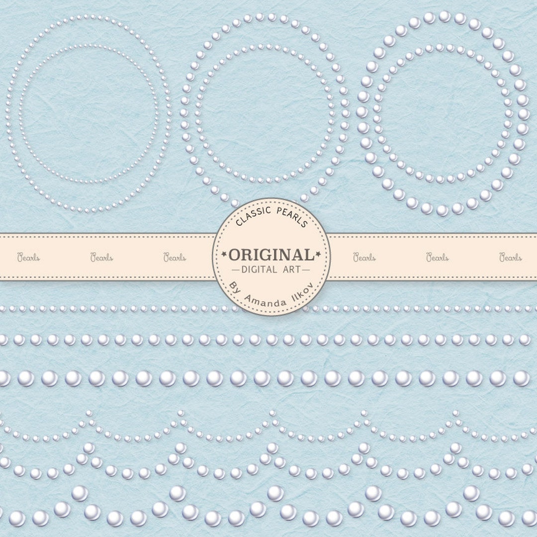 Premium Pearl Wedding Clip Art Borders & Frames - Pearl Clipart ...
