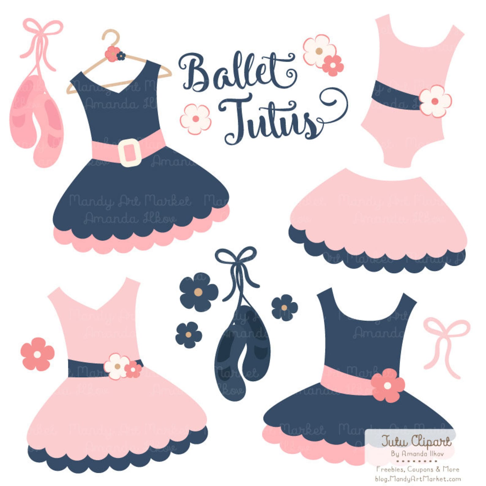 Premium Navy and Pink Tutu Clip Art Pink Dress Clip Art for - Etsy UK