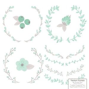 Premium Floral Wreaths & Laurels in Mint - Mint and Peach Flower Wreath ...