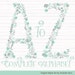 Professional Floral Alphabet Clipart & Vectors Mint and Grey Floral ...