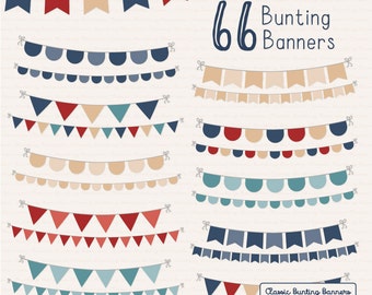 Pennant Banner Clip Art Digital Banner Clip Art Bunting - Etsy Canada