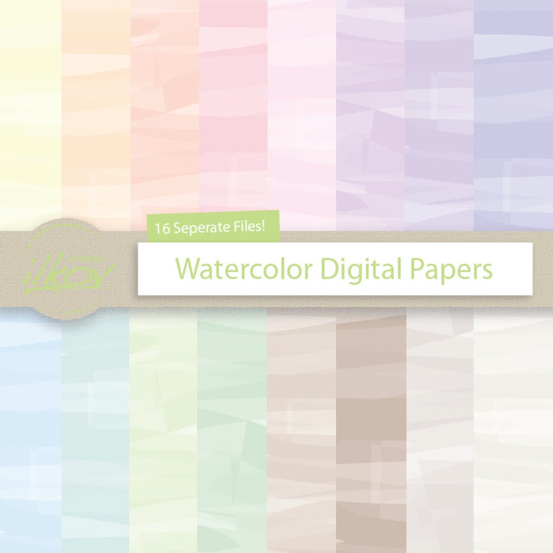 Premium Vector Watercolor Digital Papers in 16 Pastel Colors for ...