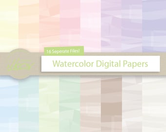 Premium Soft Pastel Solid Watercolor Digital Papers | Etsy