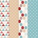 Professional Geometric Digital Papers & Vectors in Red Robin ...