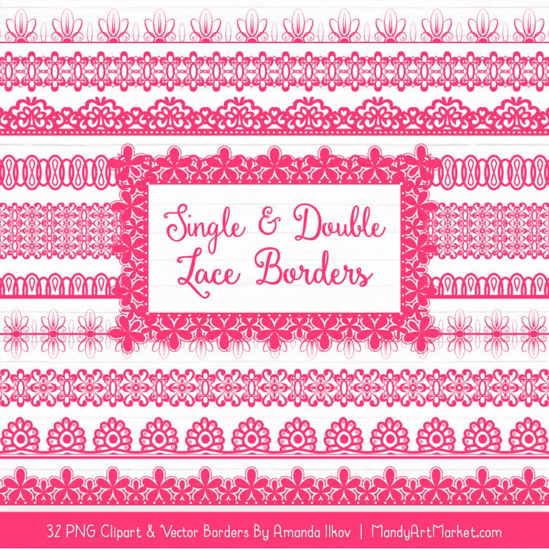 Hot Pink Lace Borders Clipart And Vectors Hot Pink Lace Borders Hot Pink