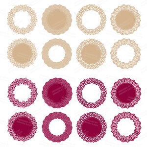 Large Vintage Lace Clipart Frames & Doilies Lace Wedding Clip Art ...