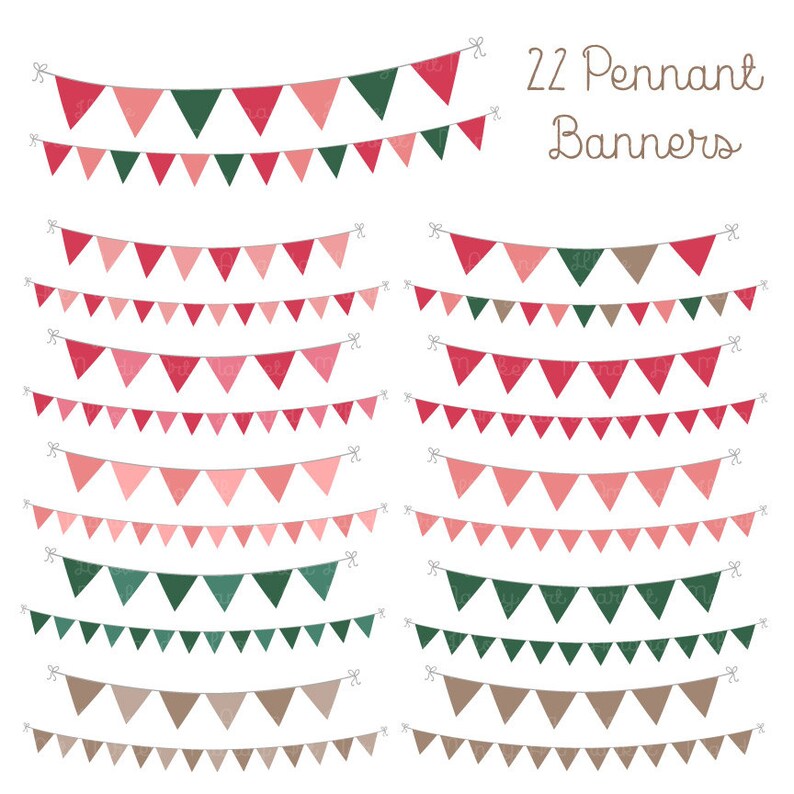 Professional Bunting Banner Clipart & Vectors in Rose Garden | Etsy