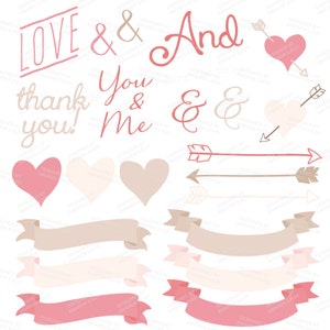 Premium Floral Clip Art & Vectors - Soft Pink Wedding Clip Art, Wedding ...