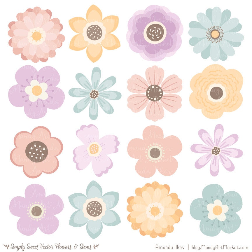 Pastel Flower Clipart