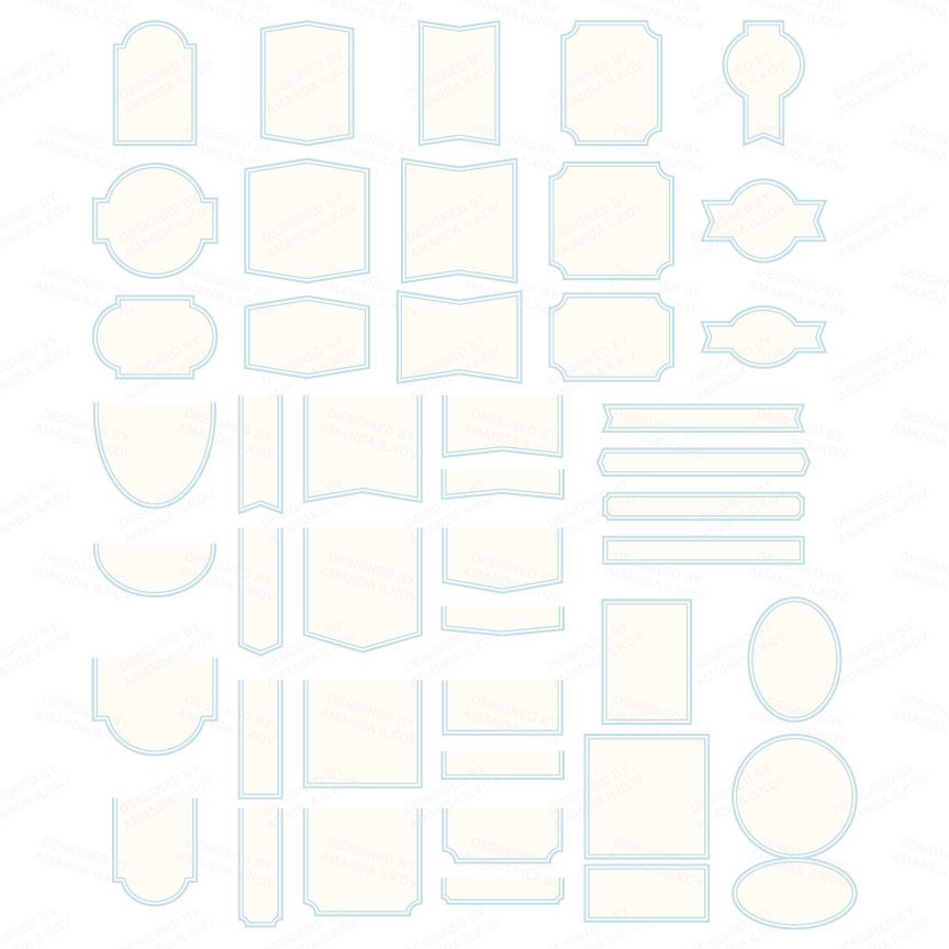 Professional Elegant Labels Soft Blue Labels Blue Tags - Etsy México