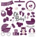 Premium Oh Baby Clipart & Vectors Set in Plum Plum Purple Baby Clipart ...