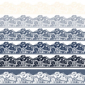 Professional Rose Lace Borders in Navy - Lace Border, Lace Clipart ...