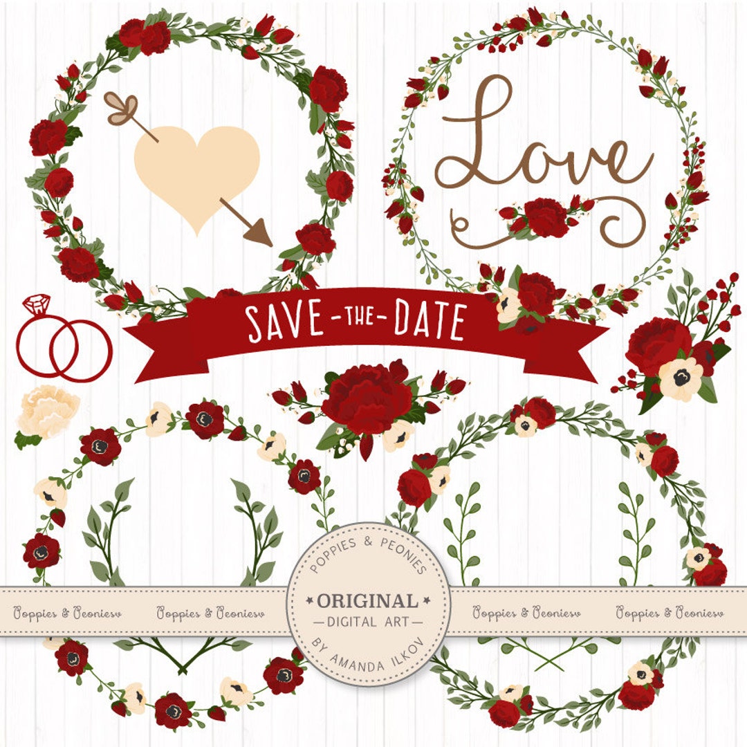 Premium Christmas Floral Clipart & Vectors - Christmas Clipart, Wedding ...