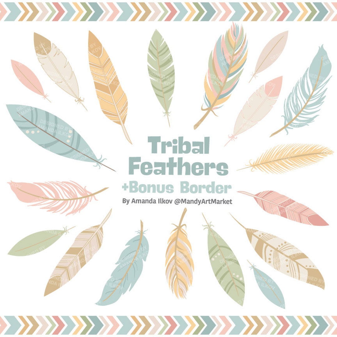 Professional Tribal Feathers Clipart & Vectors in Grandmas Garden ...
