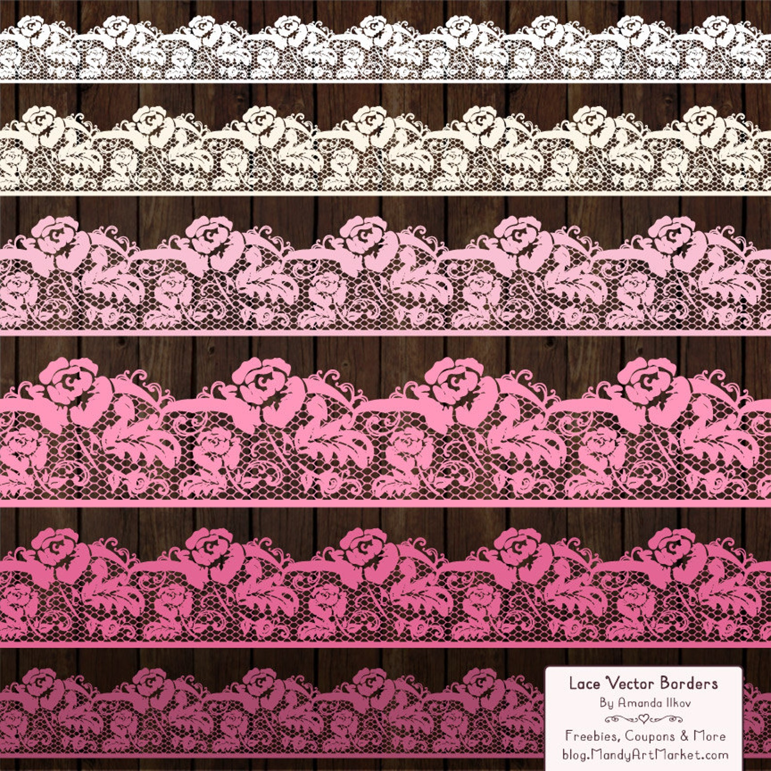 Professional Rose Lace Borders in Pink Lace Border Lace - Etsy