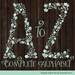 Professional Floral Alphabet Clipart & Vectors - Mint and Grey Floral ...