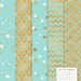 Celebrate Gold Foil Digital Papers in Aqua Party Patterns - Etsy