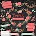Emma Floral Heart Clipart & Vectors in Mint and Coral - mint flowers ...