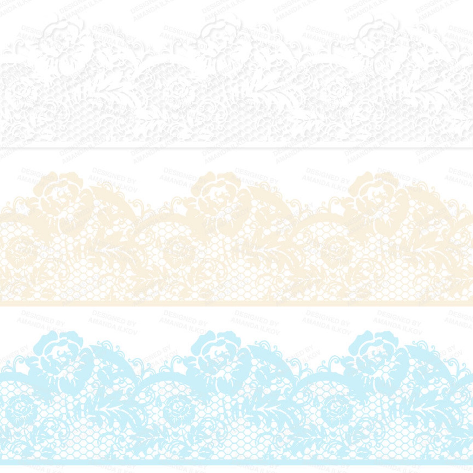 Extra Wide Blue Wedding Lace Clip Art Lace Vectors & Wood - Etsy
