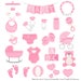 Premium Oh Baby Clipart & Vectors Set in Pink - Pink Pink Baby Clipart ...