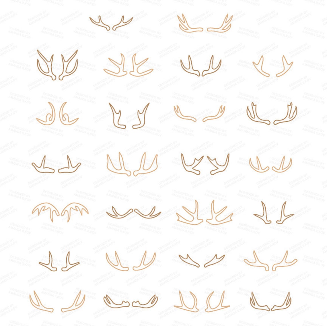 Premium Rustic Antlers Clipart & Vectors for Commercial Design or ...
