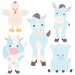 Premium Soft Blue Farm Animals Clip Art & Vectors - Soft Blue Farm ...
