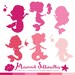 Cute Mermaid Silhouette Clipart Mermaid Silhouettes Clipart, Mermaid ...