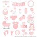 Premium Oh Baby Clipart & Vectors Set in Soft Pink Soft Pink Pink Baby ...