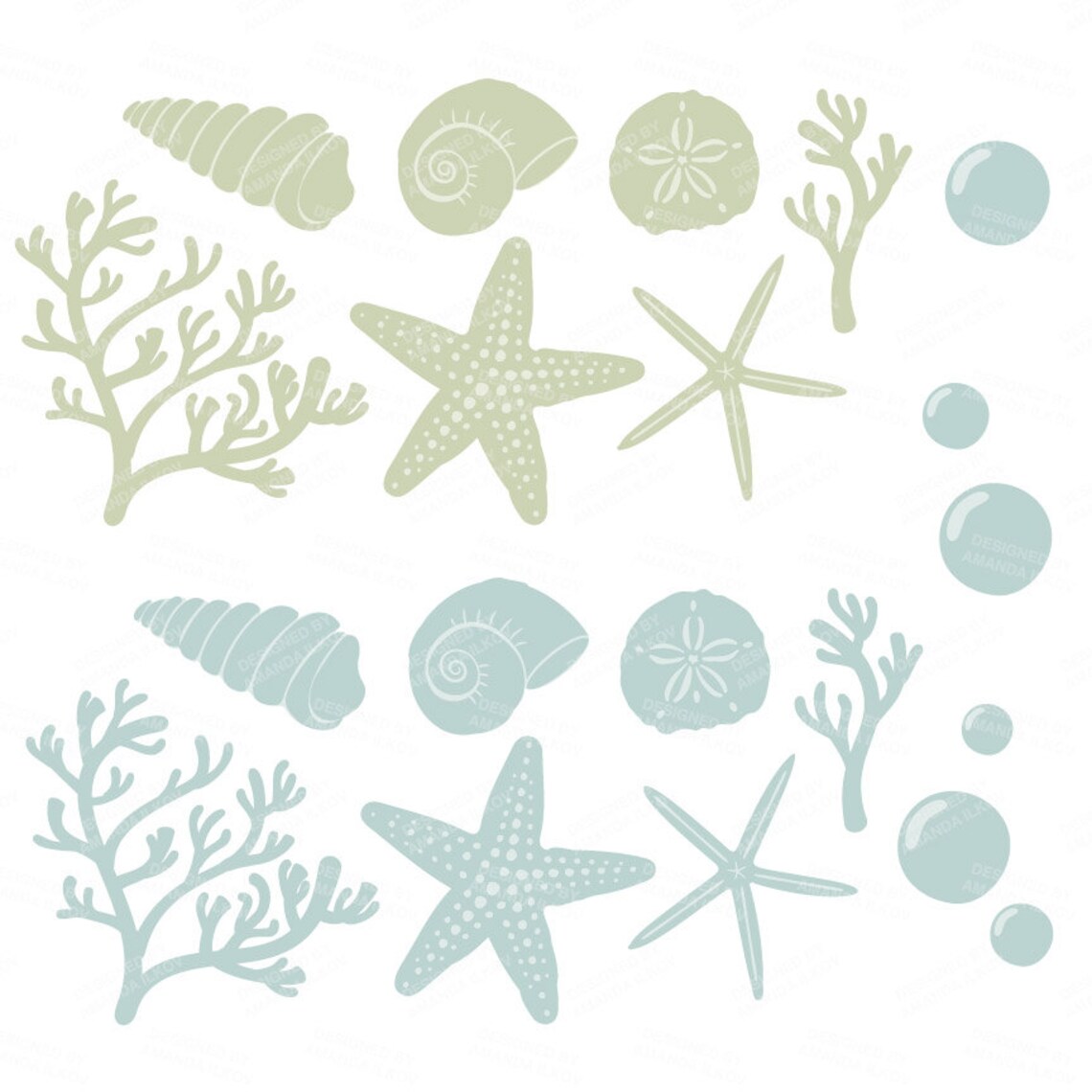 Premium Seashells Clipart & Vector Set Pastel Seashells Clip - Etsy